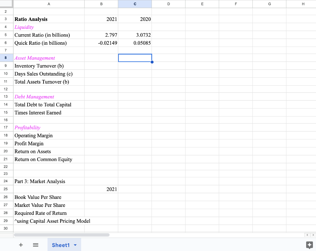 Can you help fill out this spreadsheet using | Chegg.com