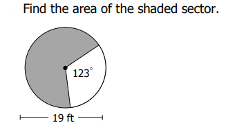 Solved Find the area of the SHADED sector 186.66 | Chegg.com