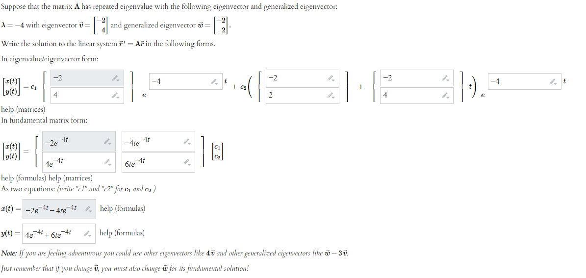 Solved Suppose that the matrix A has repeated eigenvalue | Chegg.com
