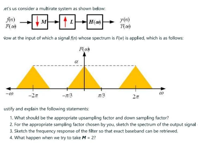 Solved .et's us consider a multirate system as shown below: | Chegg.com
