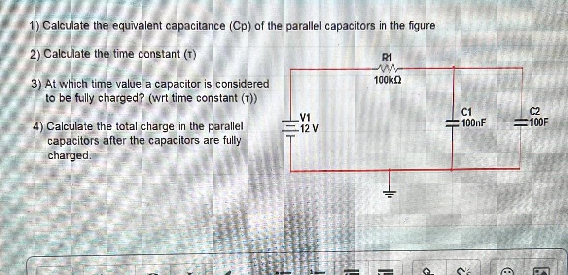 Solved 1) Calculate the equivalent capacitance (Cp) of the | Chegg.com