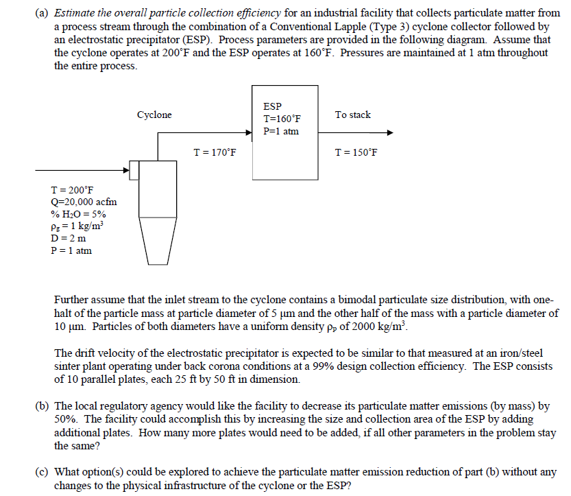 (a) Estimate the overall particle collection | Chegg.com