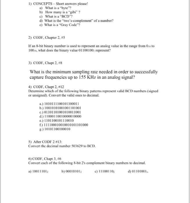 Solved CONCEPTS - Short answers please! What is a "byte"? | Chegg.com