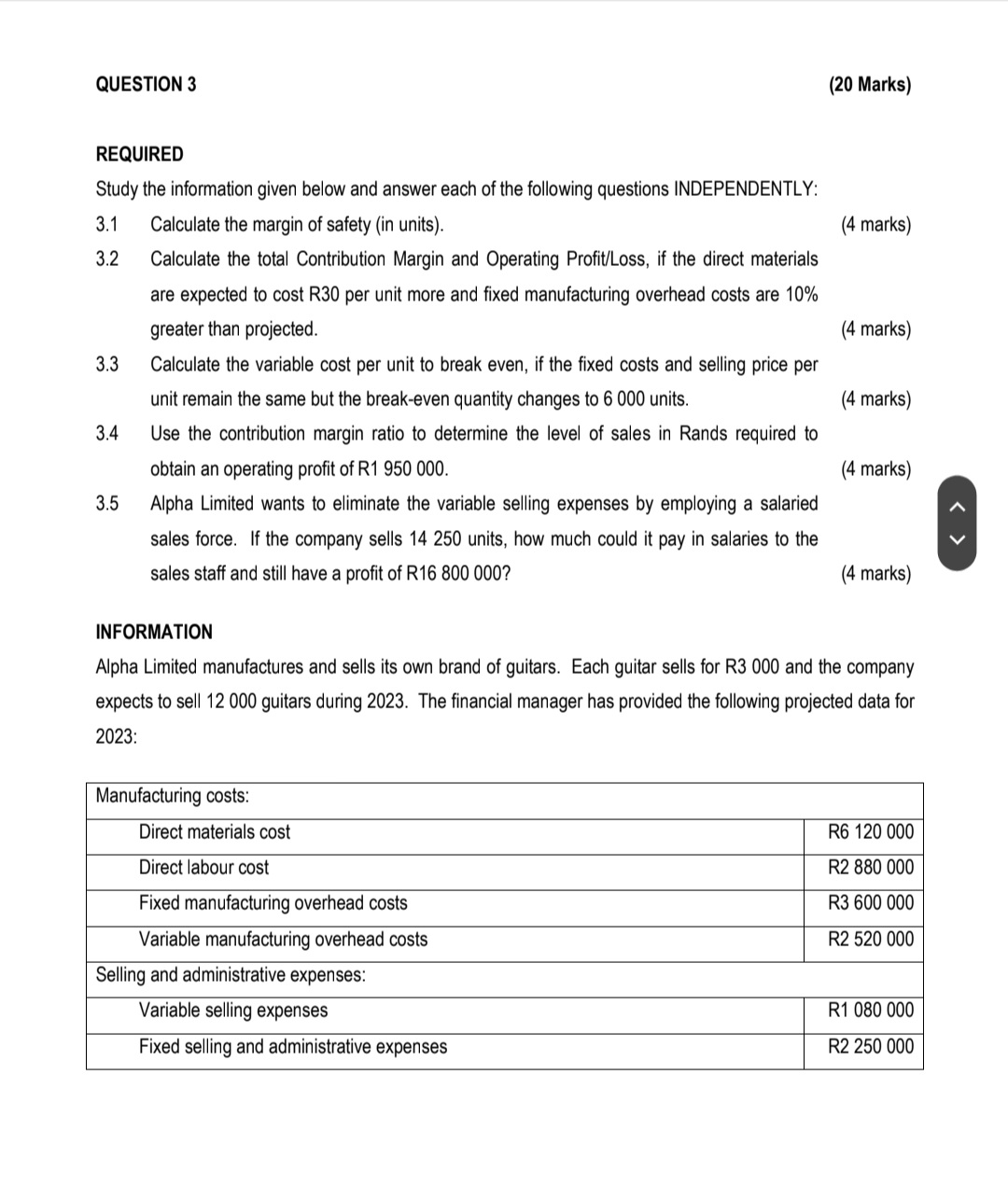 Solved REQUIRED Study the information given below and answer | Chegg.com
