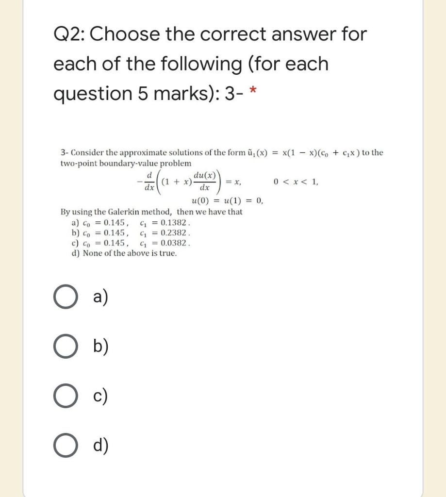 Solved Q2: Choose the correct answer for each of the | Chegg.com