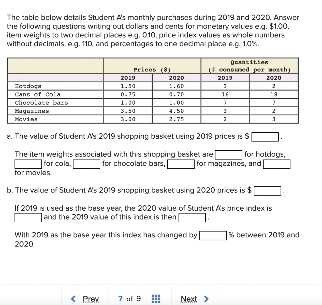 Solved The table below details Student A's monthly purchases | Chegg.com