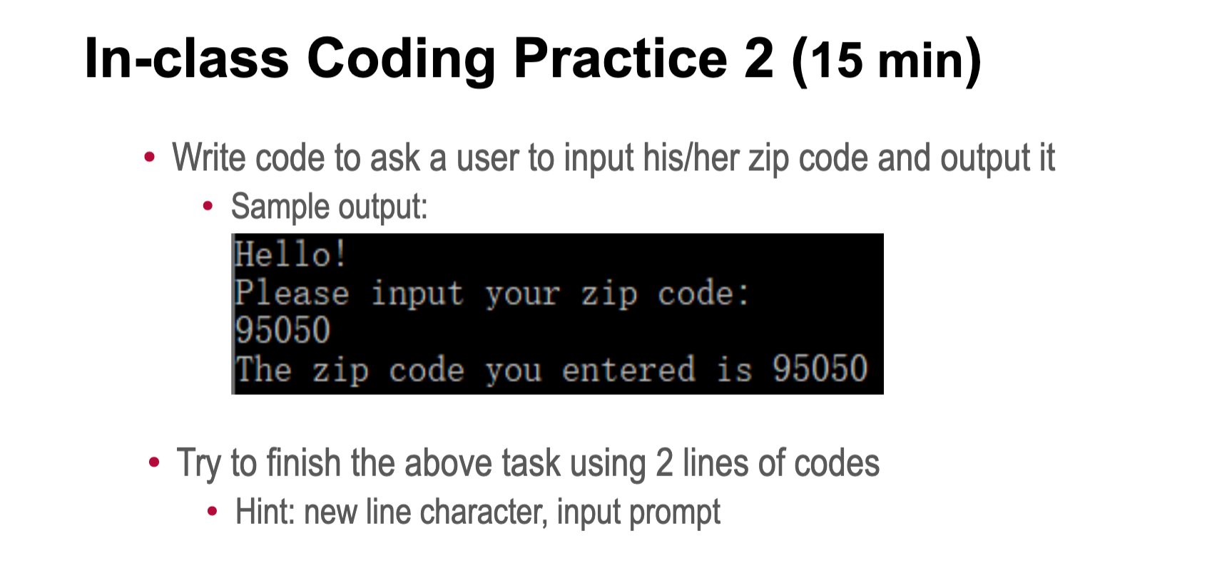 Solved Hello, how do I make this within two lines of Code? | Chegg.com