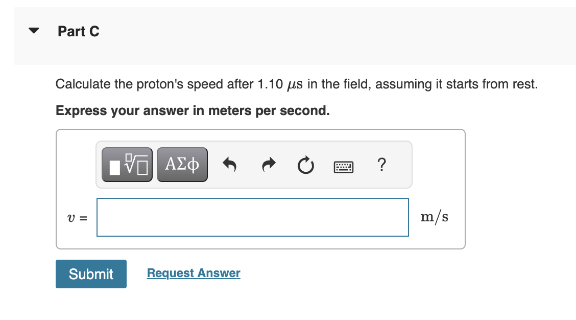 Solved A proton is placed in a uniform electric field of | Chegg.com