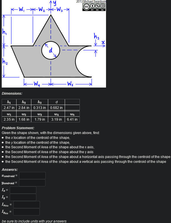 Dimensions:Problem Statement:Given the shape shown, | Chegg.com
