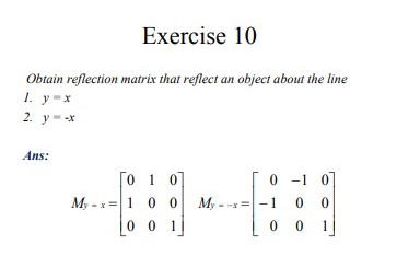 Solved Obtain reflection matrix that reflect an object about | Chegg.com