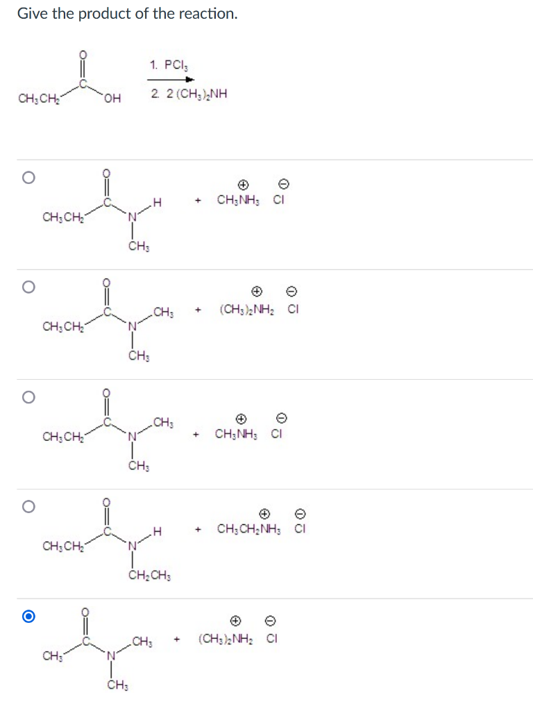 Solved Give the product of the reaction. =O 1. PCIE CH3CH2 | Chegg.com