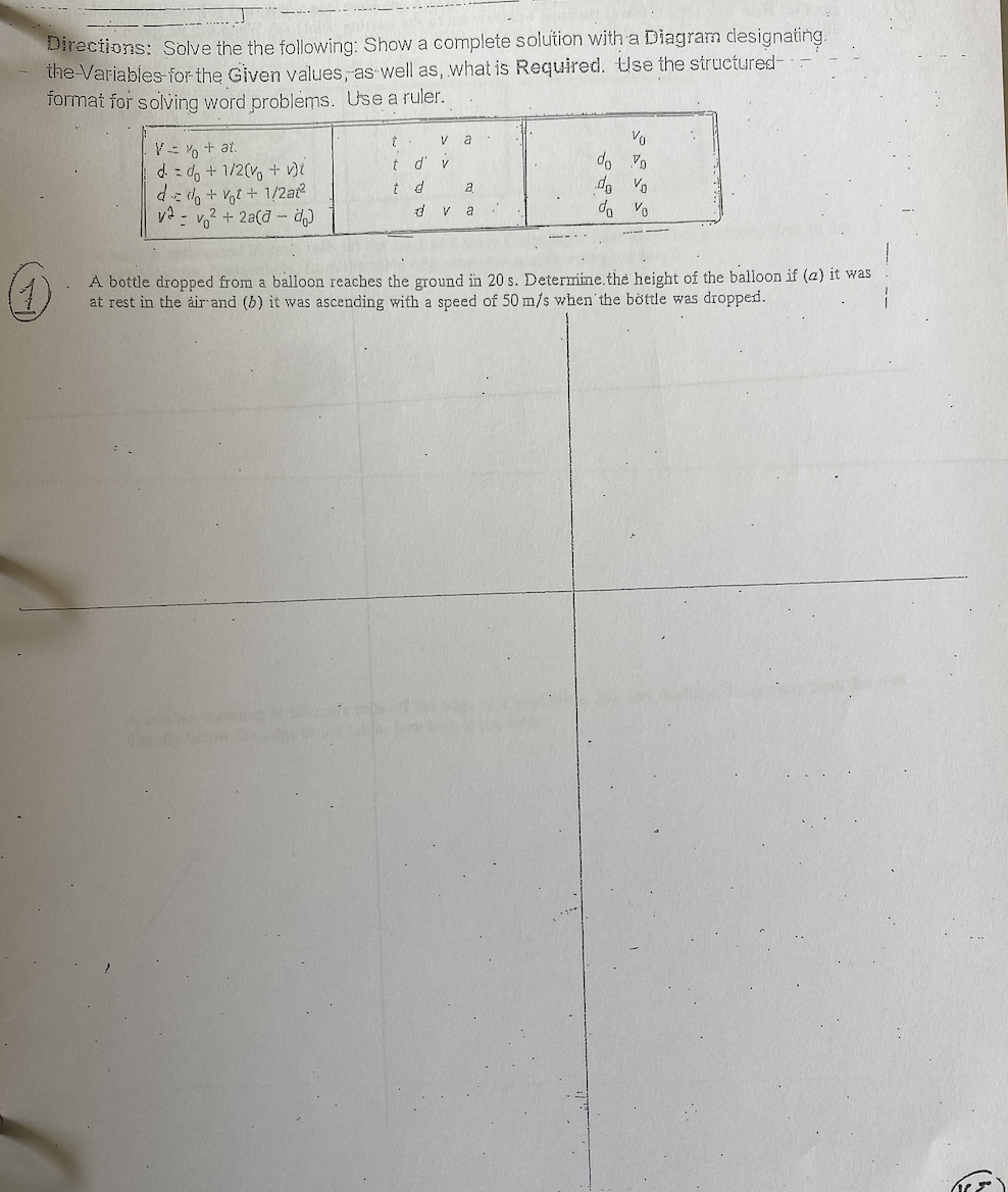 Solved Directions: Solve the the following: Show a complete | Chegg.com