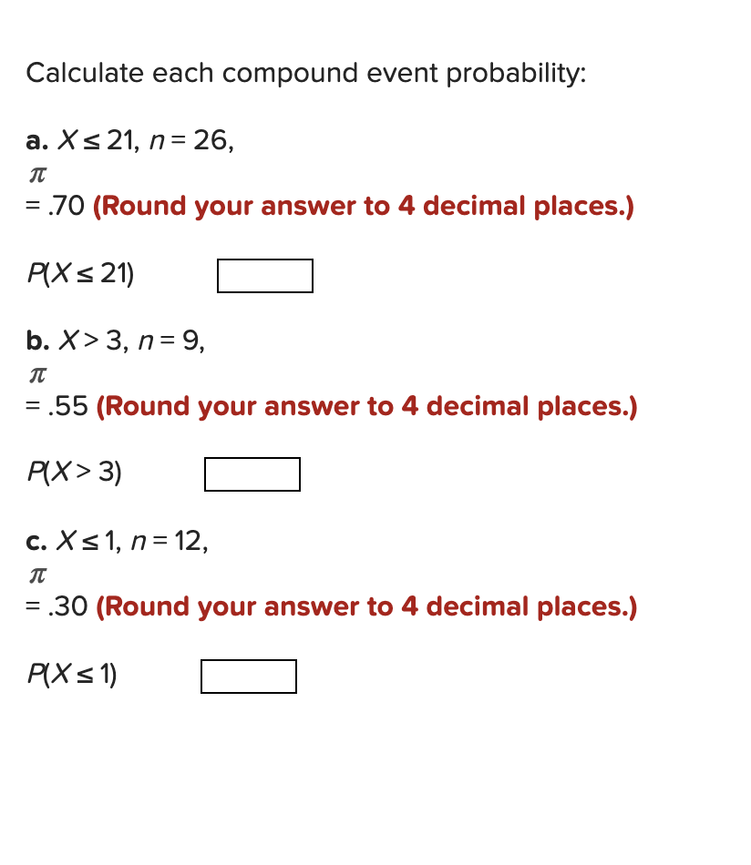Solved Calculate each compound event probability: a. Xs 21, | Chegg.com