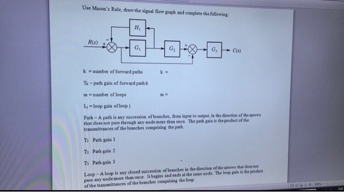 Solved Use Mason's Rule, draw the signal flow graph and | Chegg.com