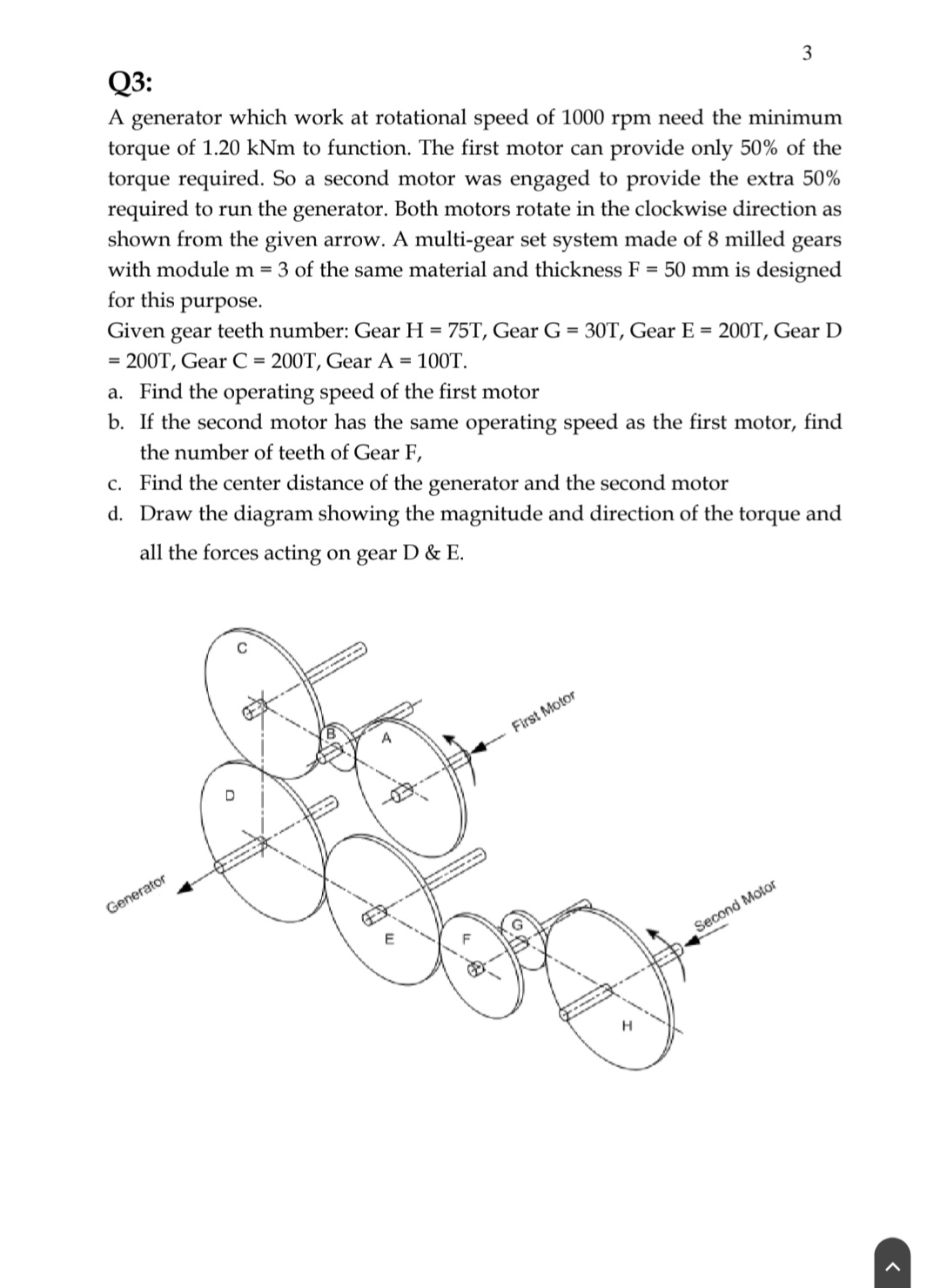 Solved Q3: A generator which work at rotational speed of | Chegg.com