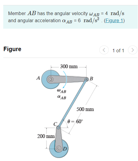 Solved Member AB has the angular velocity ωAB=4rad/s and | Chegg.com