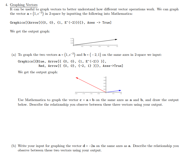 Solved 4. Graphing Vectors It can be useful to graph vectors | Chegg.com
