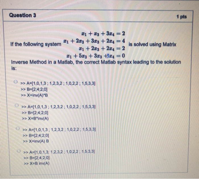 Solved Question 3 1 pts 21 +33 + 3x4 = 2 i + 2.02 + 333 | Chegg.com