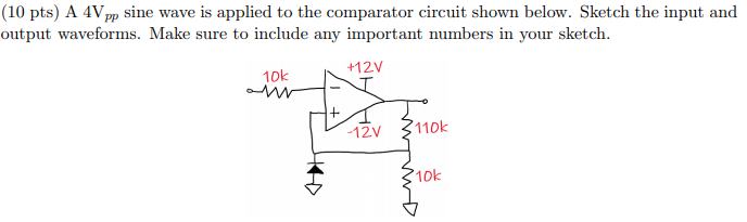 Solved (10 pts) A 4V pp sine wave is applied to the | Chegg.com