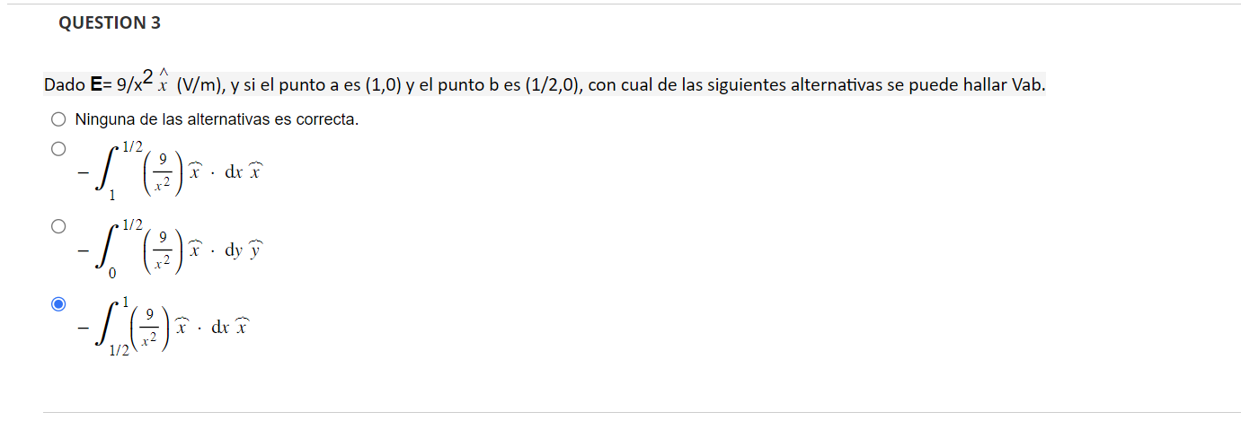 Solved Dado E=9/x2x^(V/m), y si el punto a es (1,0) y el | Chegg.com