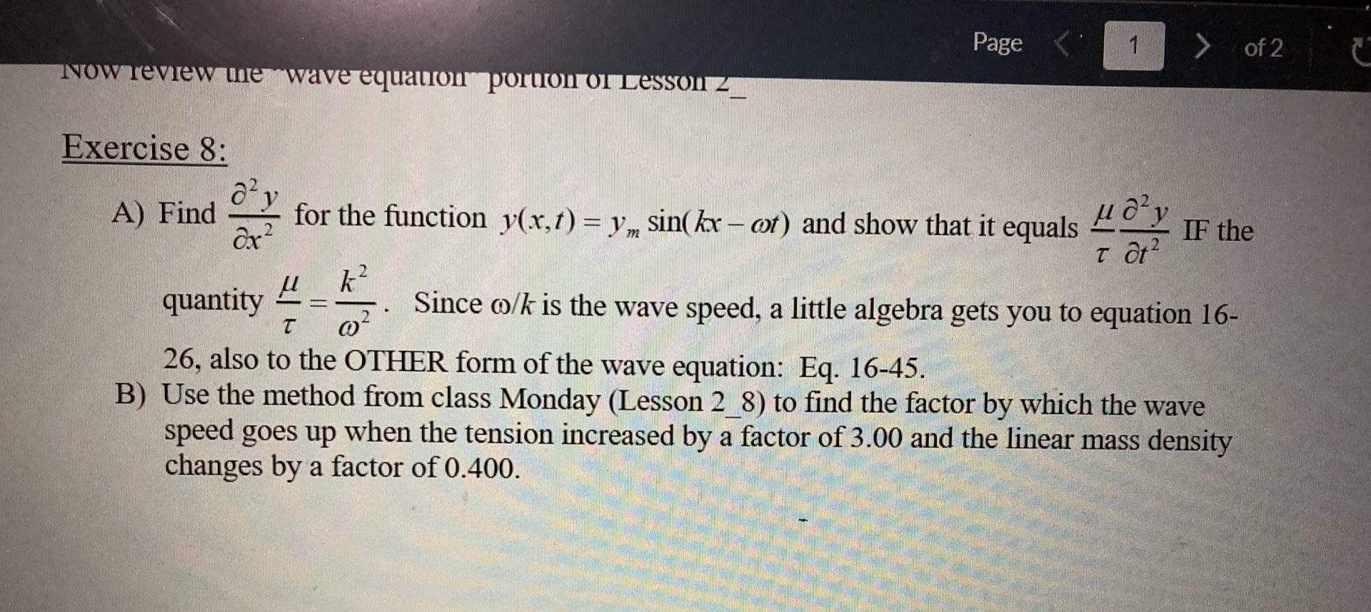 Solved I already solved for A but I'm having trouble with | Chegg.com