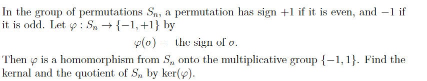 Solved In the group of permutations Sn, a permutation has | Chegg.com