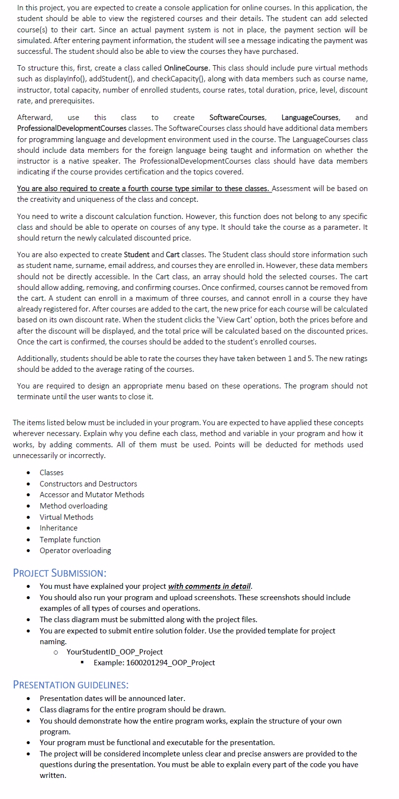 Solved In this project, you are expected to create a console | Chegg.com