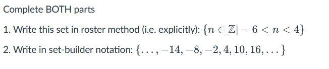 Solved Complete BOTH parts 1. Write this set in roster | Chegg.com