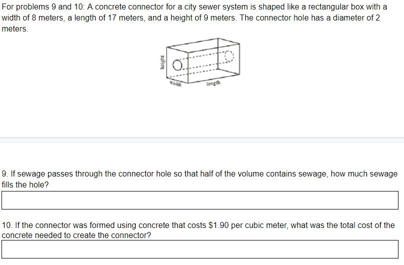 Solved For problems 9 and 10: A concrete connector for a | Chegg.com