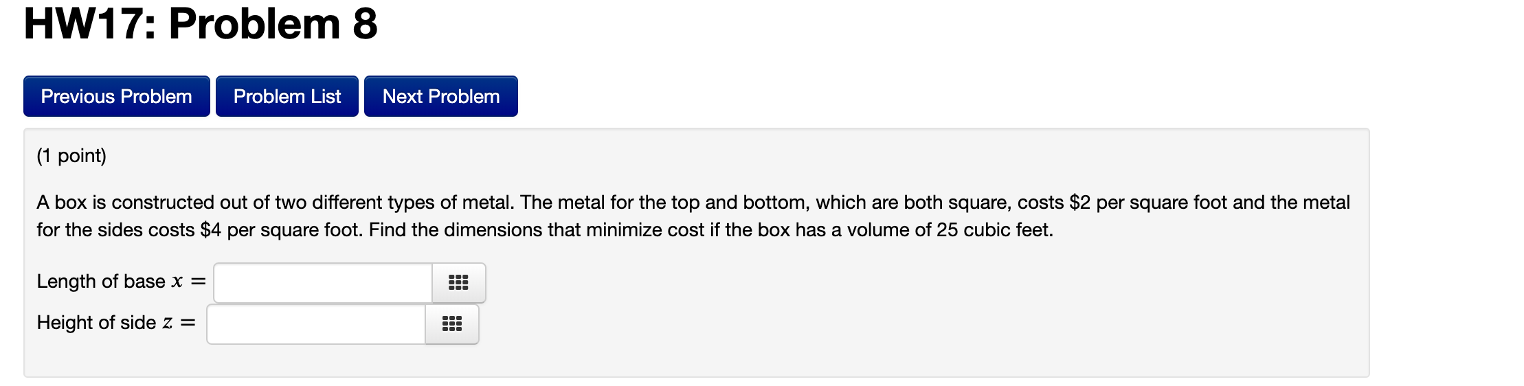 Solved HW17: Problem 6 Previous Problem Problem List Next | Chegg.com