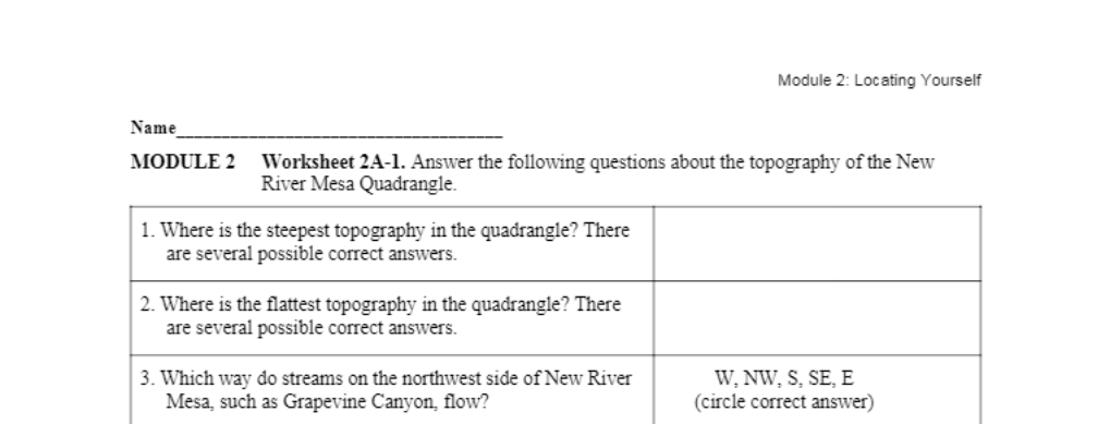 Solved Module Name MODULE 2 Worksheet 2A-1. Answer the | Chegg.com