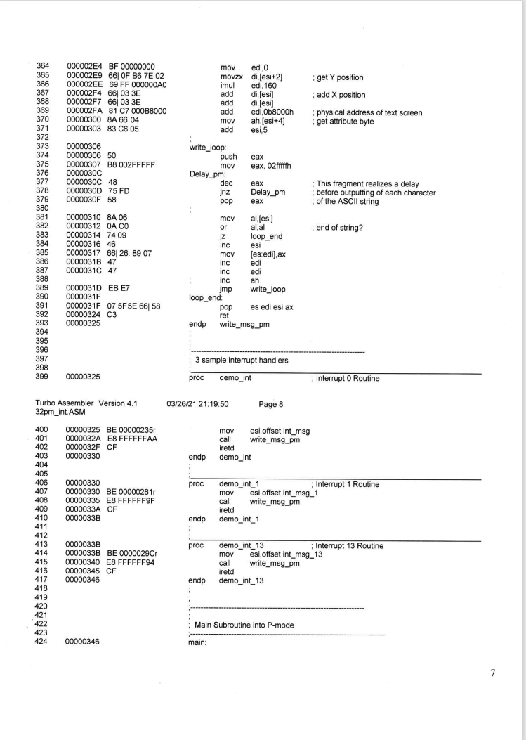 Solved In the interrupt service demo program in 32-bit | Chegg.com