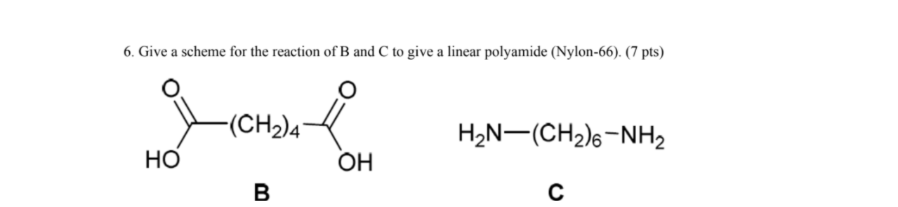 Solved 6. Give a scheme for the reaction of B and C to give | Chegg.com