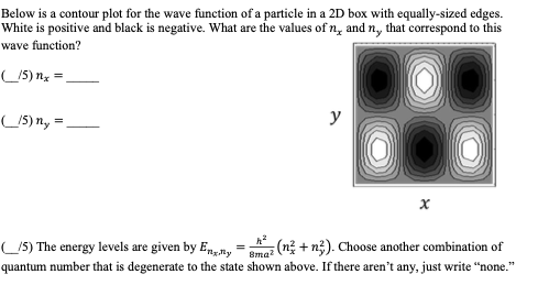 Solved Below is a contour plot for the wave function of a | Chegg.com