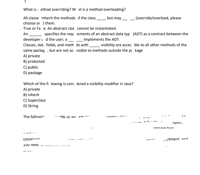 Solved What is method overriding? What is a method | Chegg.com