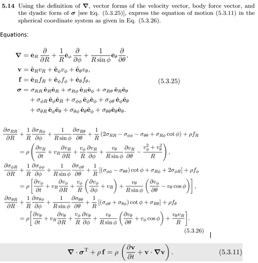 5.14 Using the definition of V, vector forms of the | Chegg.com