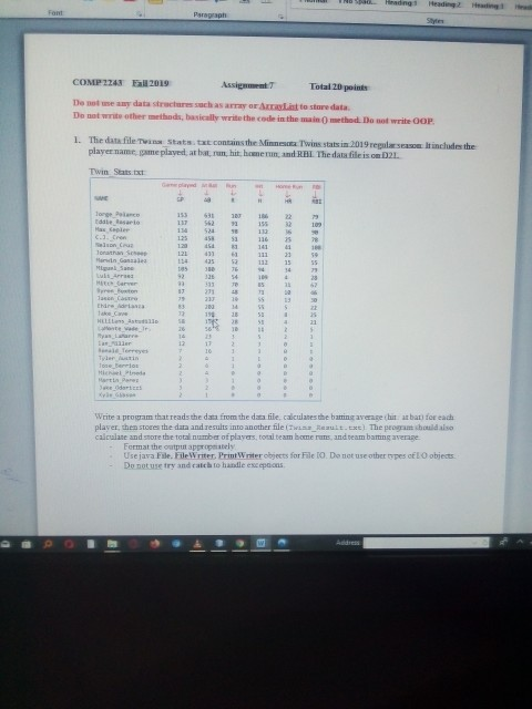 Solved COMP ZA 2019 Assignment Total 20 points Donate data | Chegg.com