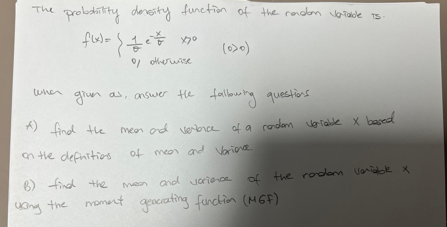 Solved The probability probability density function of the | Chegg.com