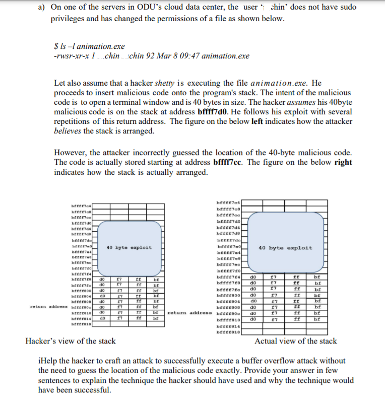 Solved a) On one of the servers in ODU's cloud data center, | Chegg.com