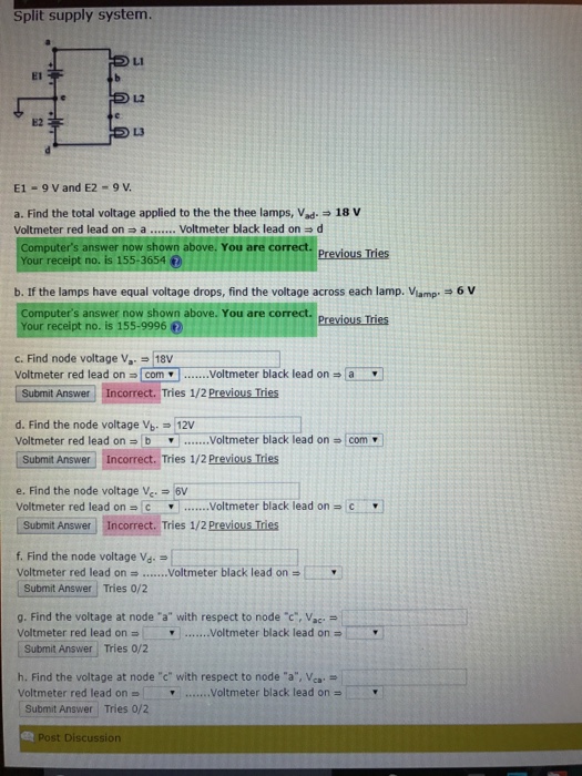 Solved Split supply system. E1 - 9 V and E2 - 9 V. a. Find | Chegg.com