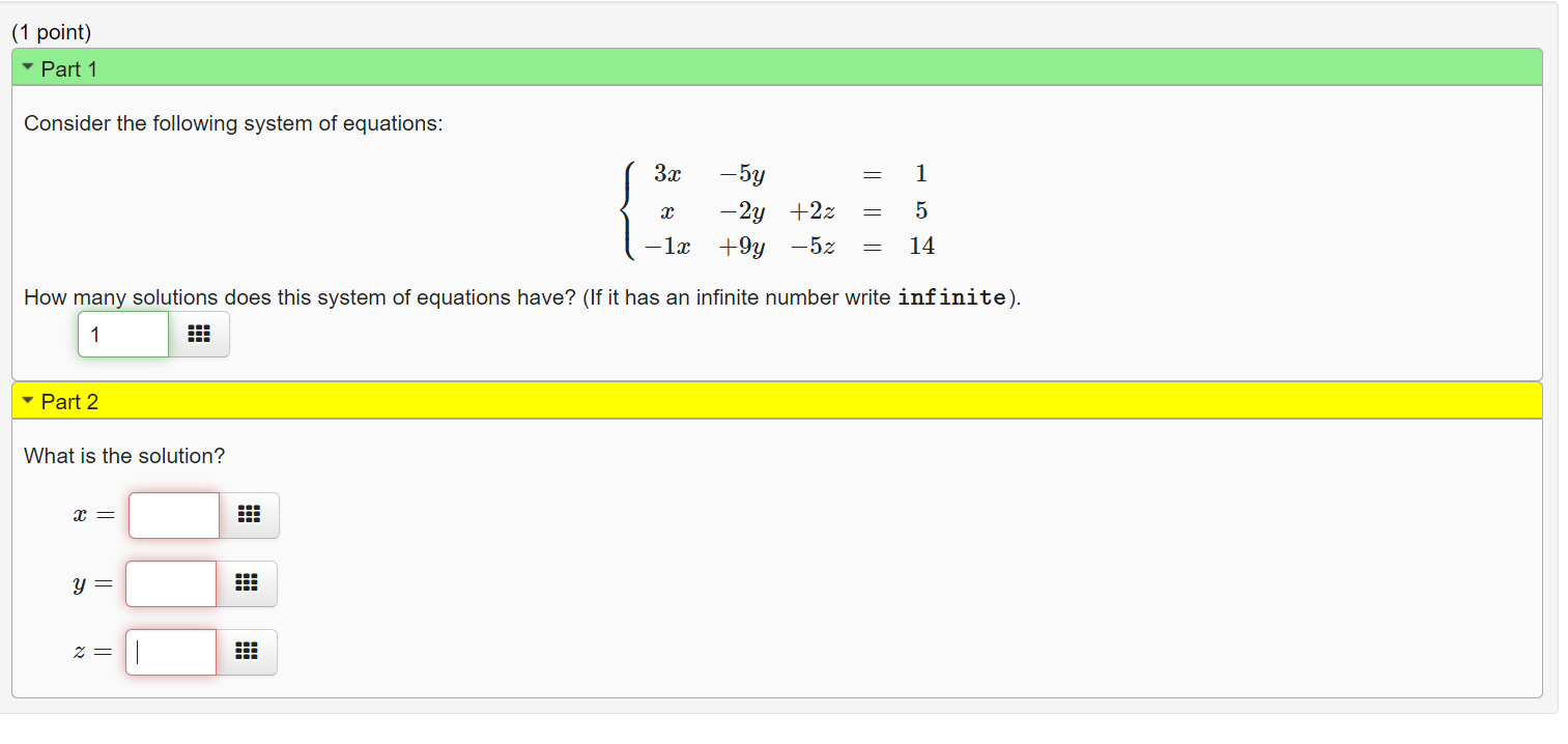 Solved Consider the following system of equations: | Chegg.com
