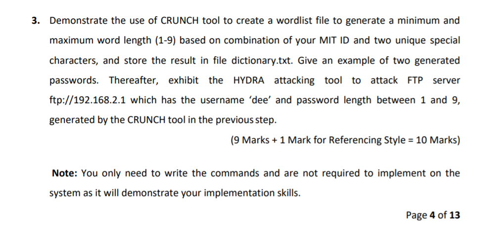 Solved 3. Demonstrate the use of CRUNCH tool to create a | Chegg.com
