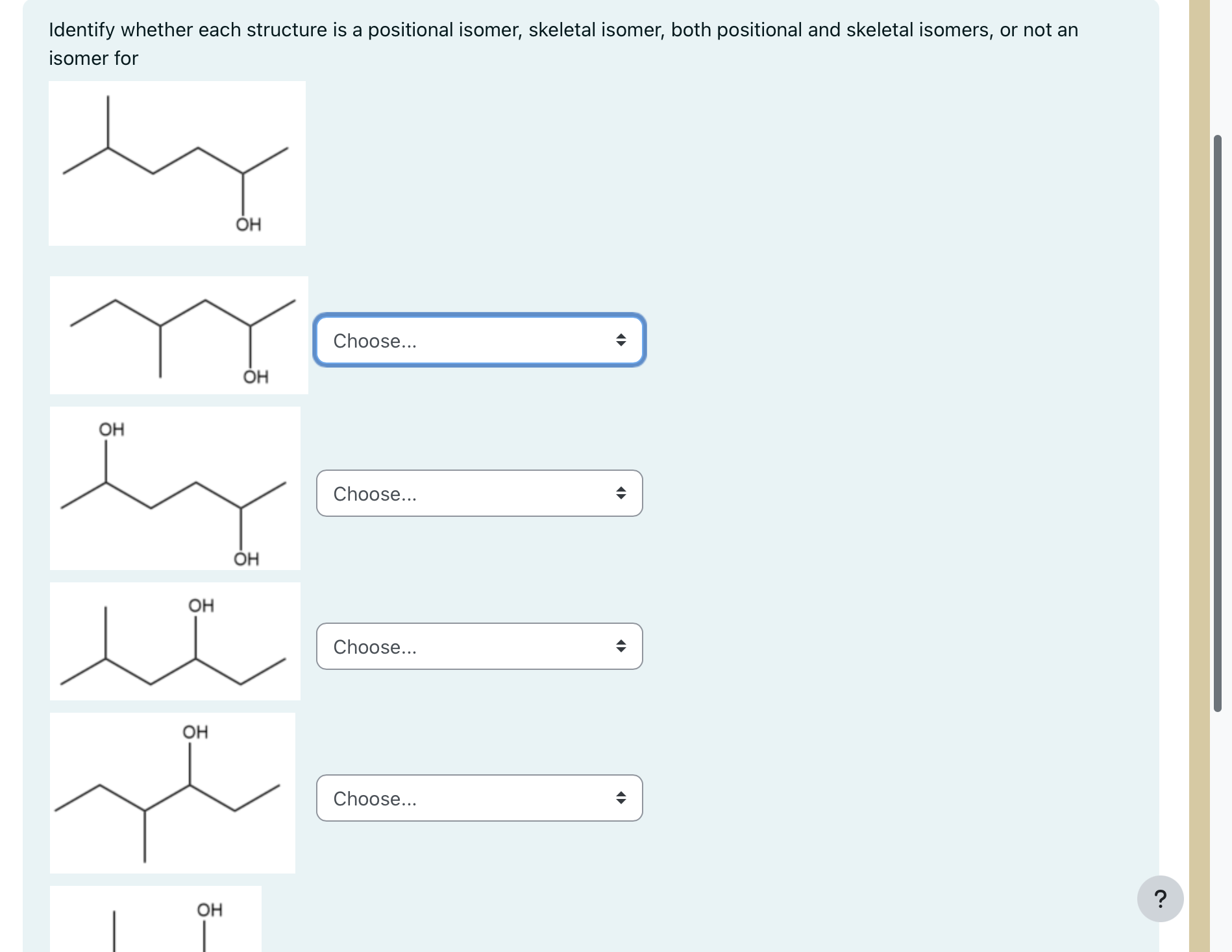 Solved Identify whether each structure is a positional | Chegg.com