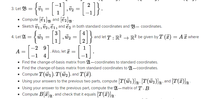 Solved V2 " Compute le1B and le2 B - Sketch V1,v2, e1, and | Chegg.com