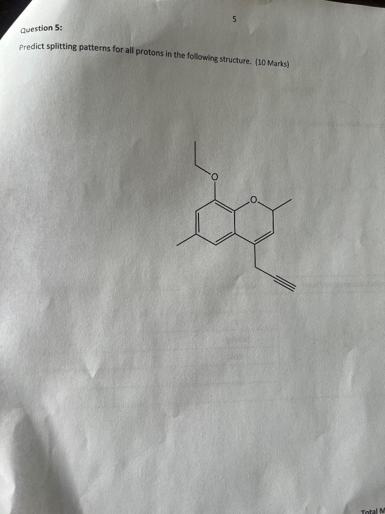 Solved Predict splitting patterns for all protons in the | Chegg.com