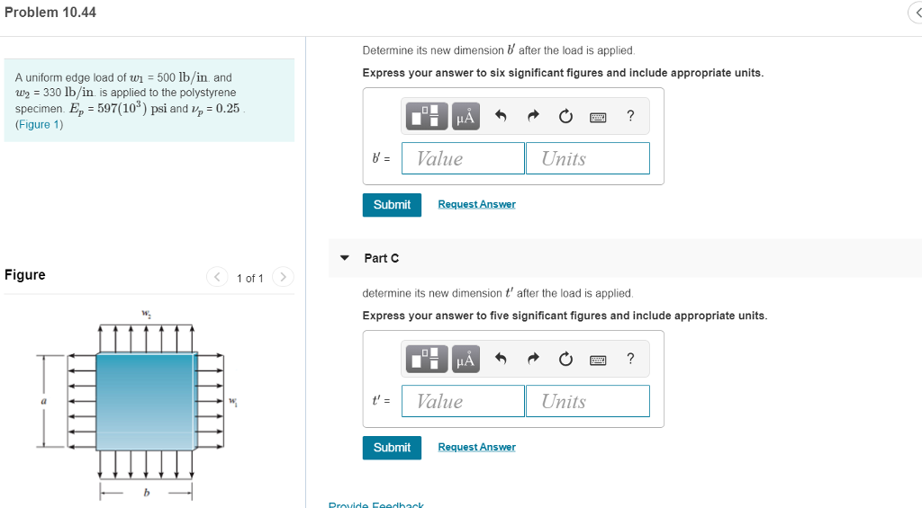 Solved Problem 10.44 く 40f 10 〉 A uniform edge load of w 500 | Chegg.com