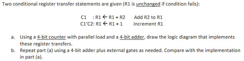 Solved Two conditional register transfer statements are | Chegg.com