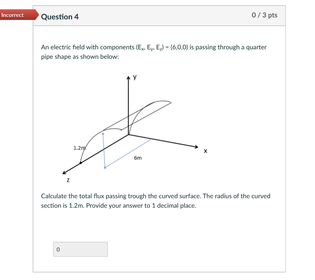 An electric field with components (Ex,Ey,Ez)=(6,0,0) | Chegg.com