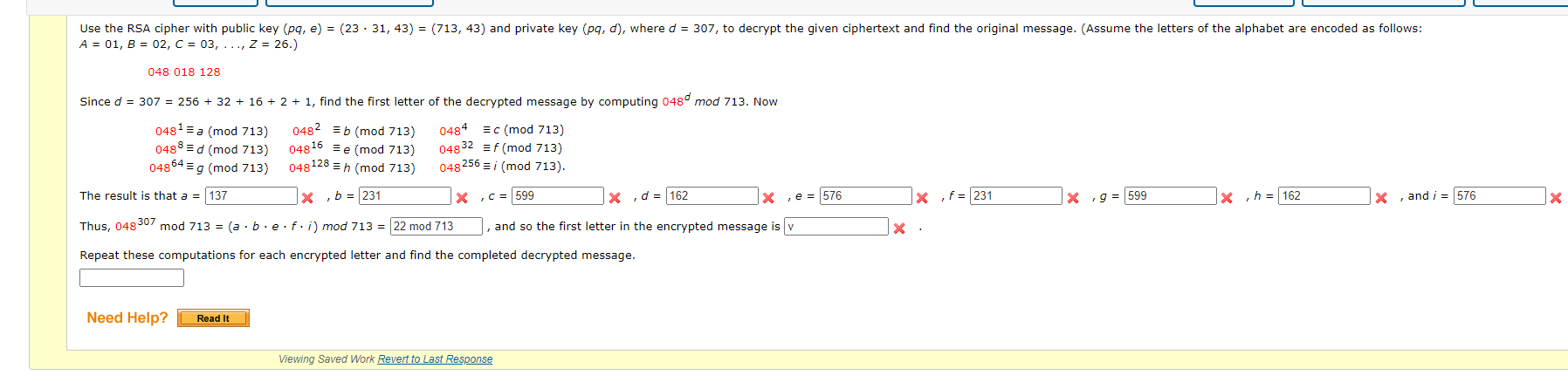 Solved Use the RSA cipher with public key (p9, e) = (23 · | Chegg.com