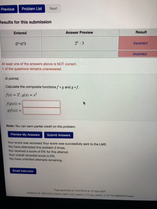 Solved Previous Problem List Next Results for this | Chegg.com